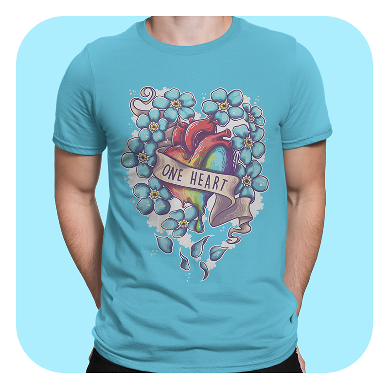 Tshirt – LGBT – One Heart – Gilles Bone